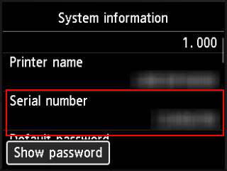 Serial Number Locations - imagePROGRAF PRO-1100
