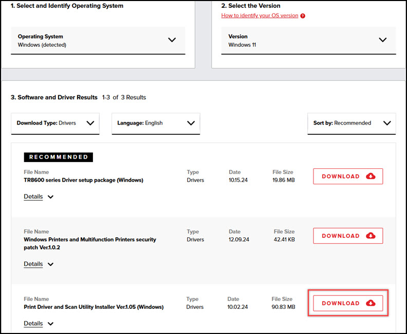 Download the Print Driver and Scan Utility Installer for Windows - TR8620