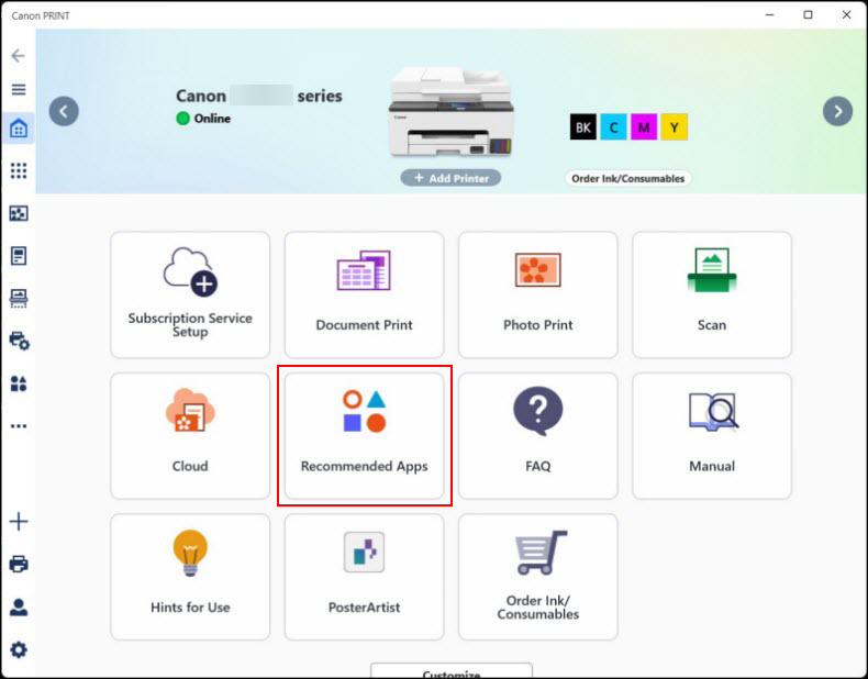 Canon PRINT (Windows) - App Settings and Learning More About the Printer