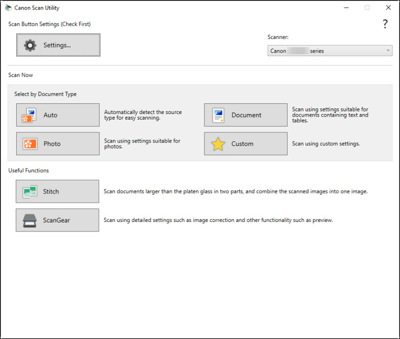 Starting Scan Utility (Windows)