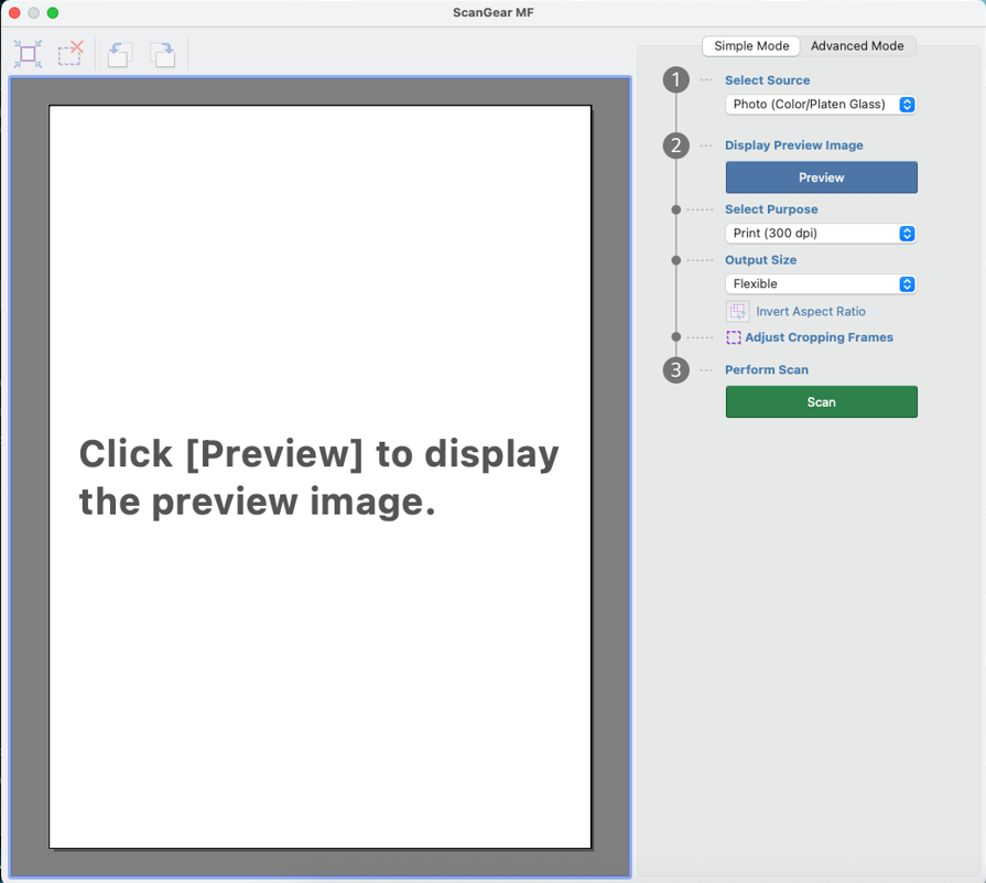 Scanning from the MF Scan Utility (Mac)